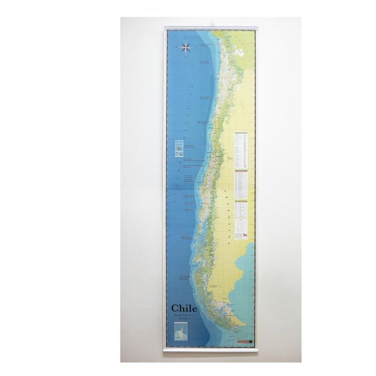 COMPASS Mapa de chile mural fisico de editorial compass chile spa ...