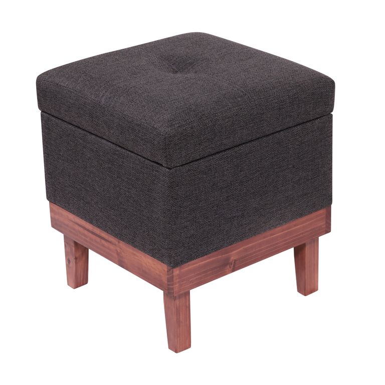 GENERICO Pouf Baúl Emilia Gris Delta 45x45x46 cm Máxima Design ...
