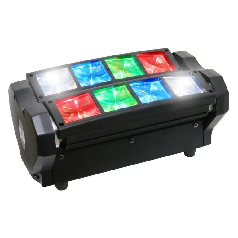 DETODOYMAS Cabeza Movil Led Spider Beam Rgbw Dmx 8x3w Luz Disco - Negro ...