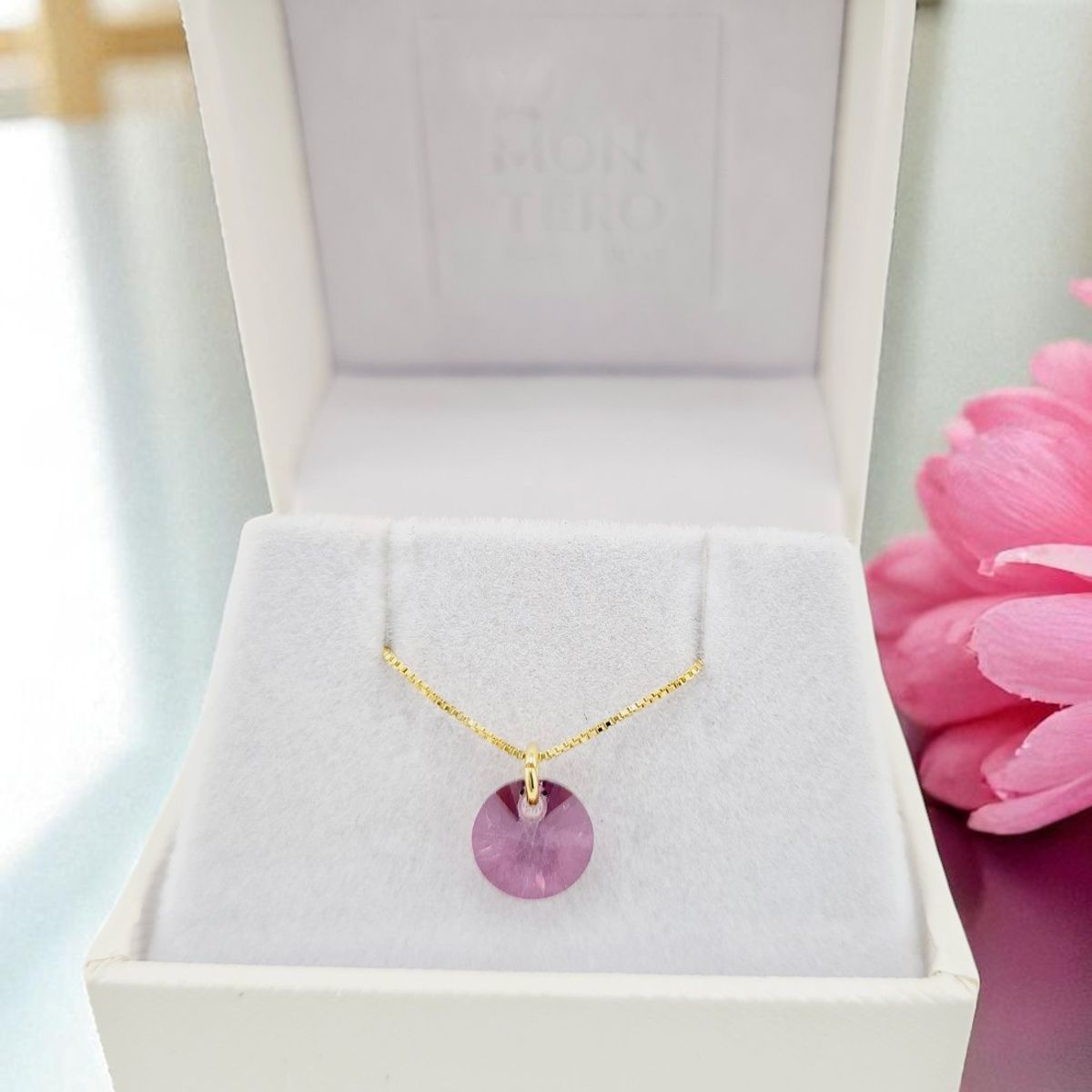 JOYAS MONTERO Collar Punto de Luz Gold 24K creado con cristales de ...