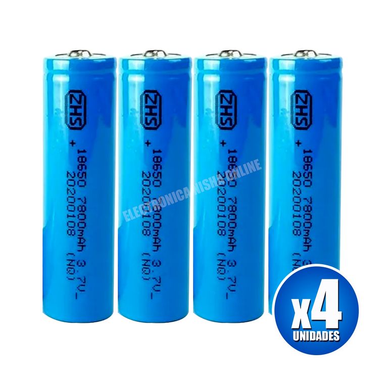 GENERICO Pack 4 Pilas 18650 Batería Recargable 7800mAh 3.7v Linternas ...