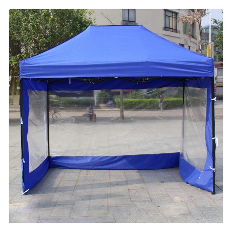 GENERICO Toldo Plegable 3 x 4.5MTS Azul con Lona Paredes Laterales ...