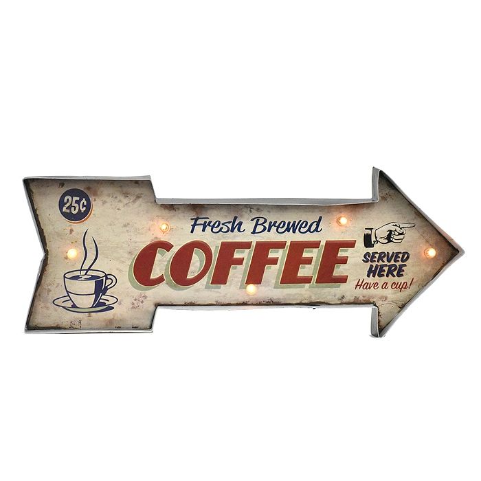 LETRERO VINTAGE LED FRESH COFFE (60 x 5 x 23 cms.) | Sodimac Chile