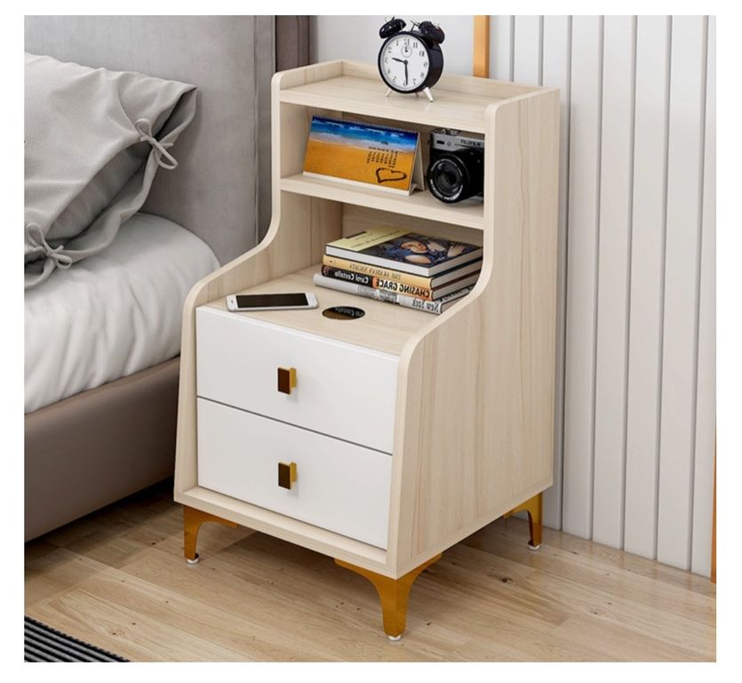 HOMER DESIGN Velador 2 Niveles Con Cargador Inalambrico 40*34*68 Homer ...