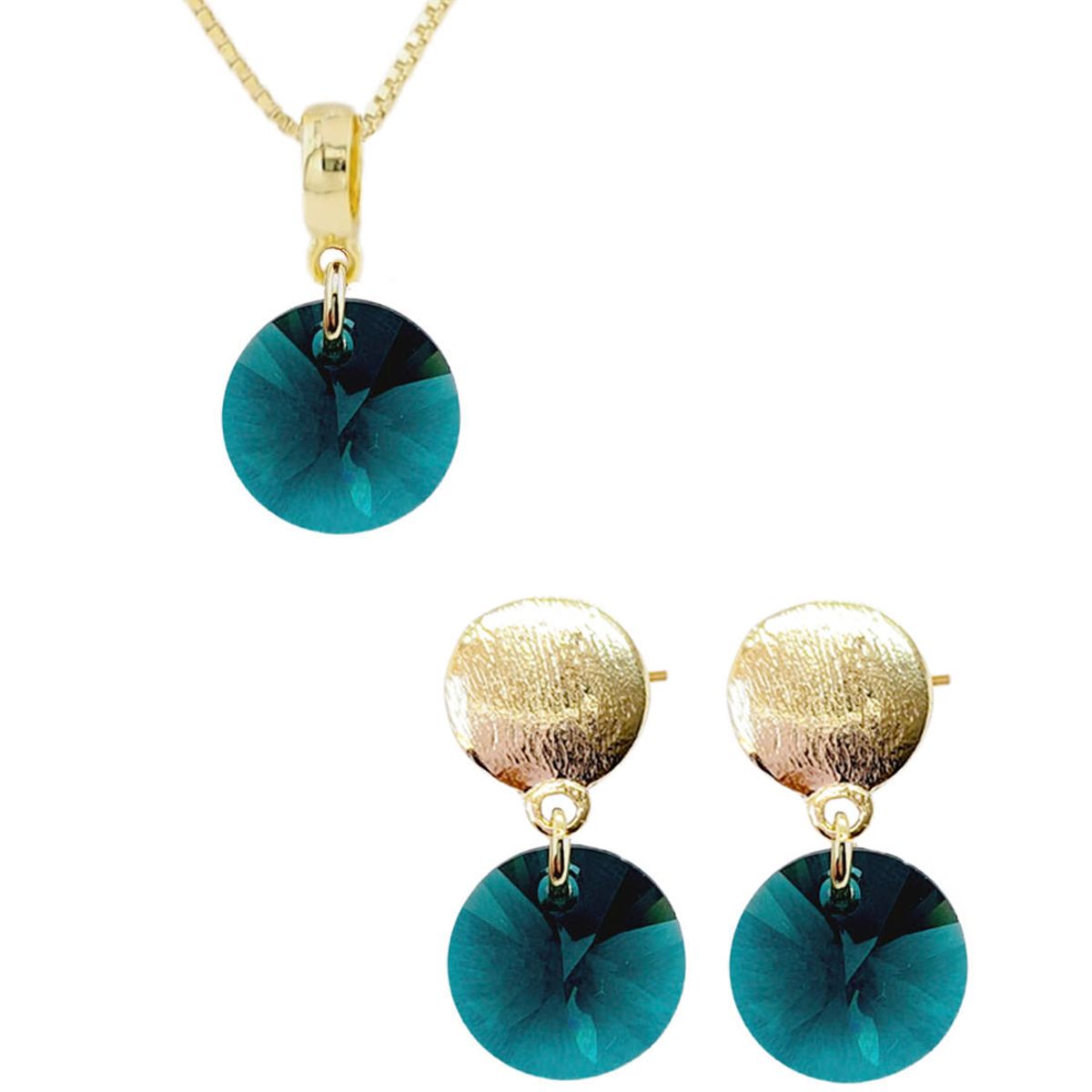 JOYAS MONTERO Conjunto Amelia Gold 24K creado con cristales de ...