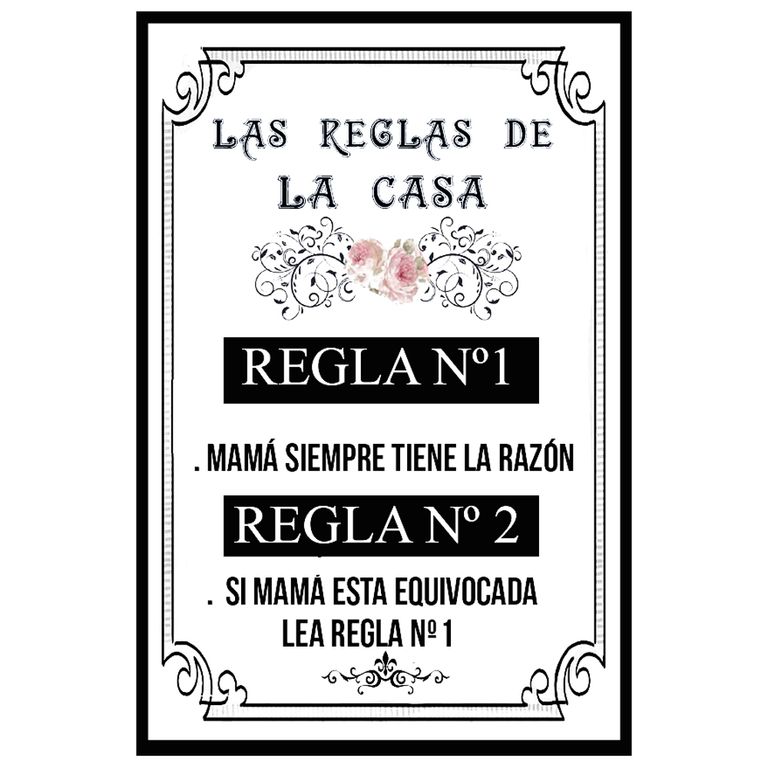 GENERICO CARTEL LAS REGlAS DE LA CASA | falabella.com