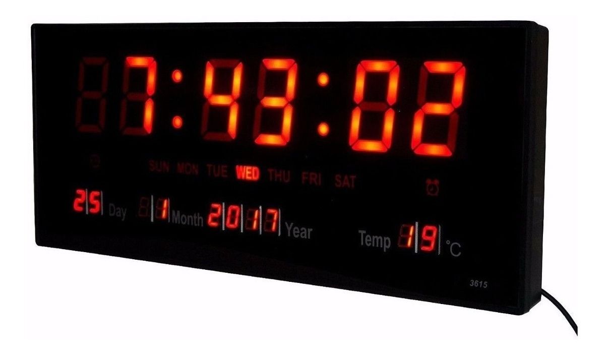 Reloj Digital Pared Led Fecha Temperatura | Sodimac Chile
