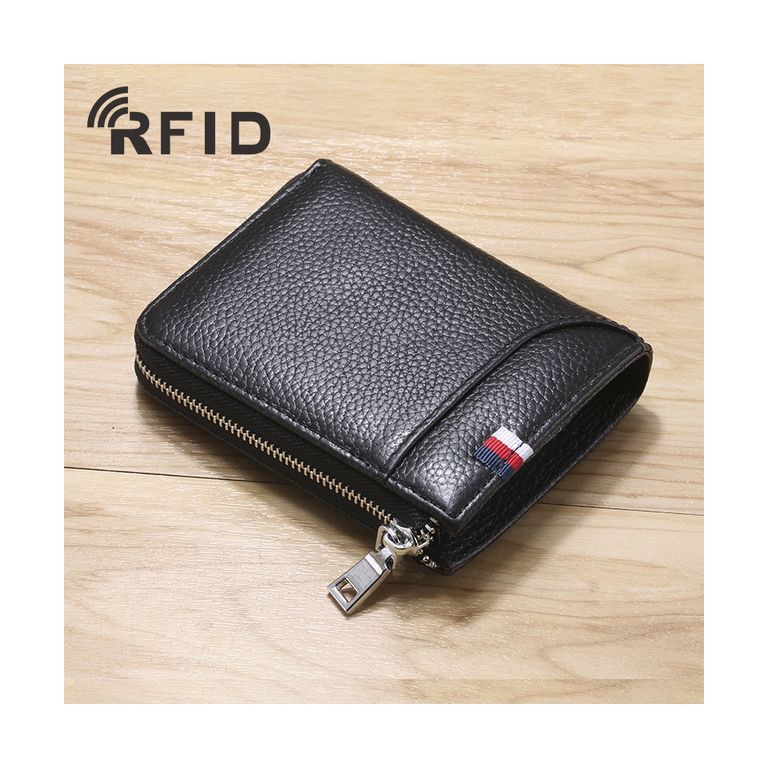 GENERICO Billetera Rfid Hombre Mujer Cuero Genuino Tarjetero ...