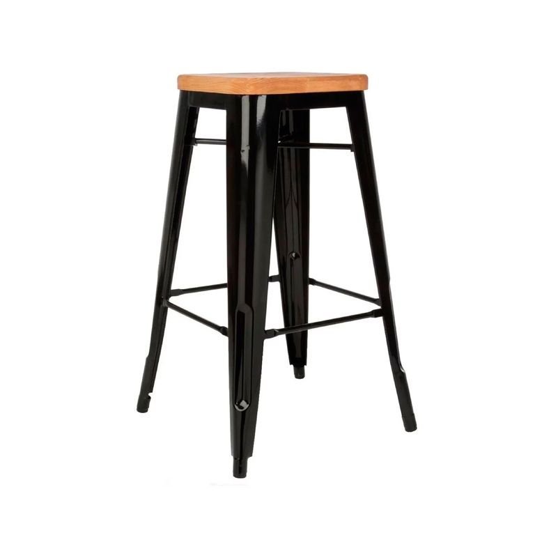 LUMAX Piso Bar Piso de Bar Tolix Negro con Madera. | falabella.com