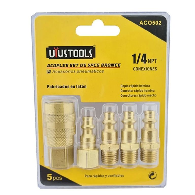 UYUSTOOL Kit Jgo Accesorio Acoples Rapido P Compresor 5pcs Uyustools ...