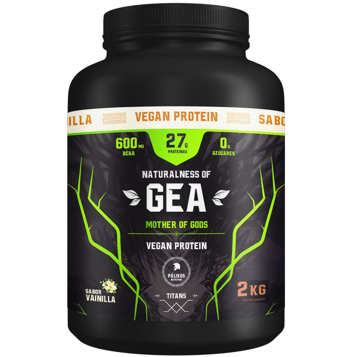 PALIKOS FITNESS Proteina Vegana 2 kg Suplemento Sabor Vainilla (Gea ...