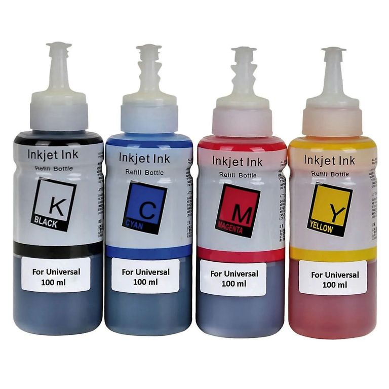 LOGIC Pack 4 Tintas Universal Para Impresoras Epson-Canon-HP-Brother ...