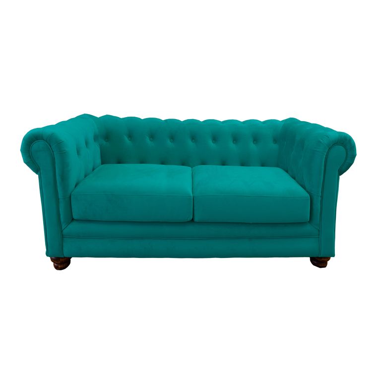 LATAM HOME Sofá Latam Home Florencia Turquesa 3 Cuerpos Capitoné ...