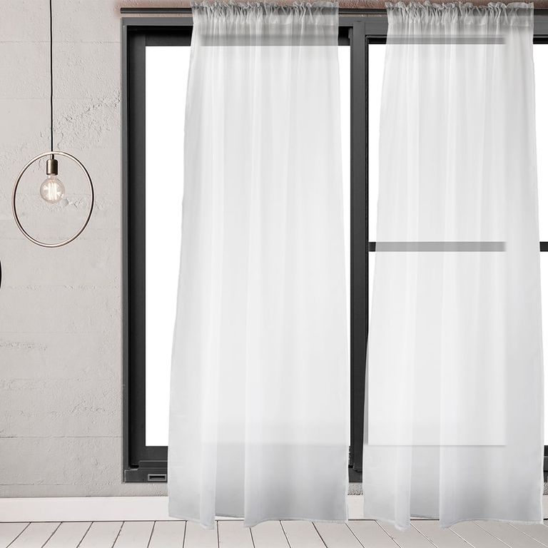 MASEL Set 2Cortinas velo pasatubo 1.40x2.25 blanco | falabella.com