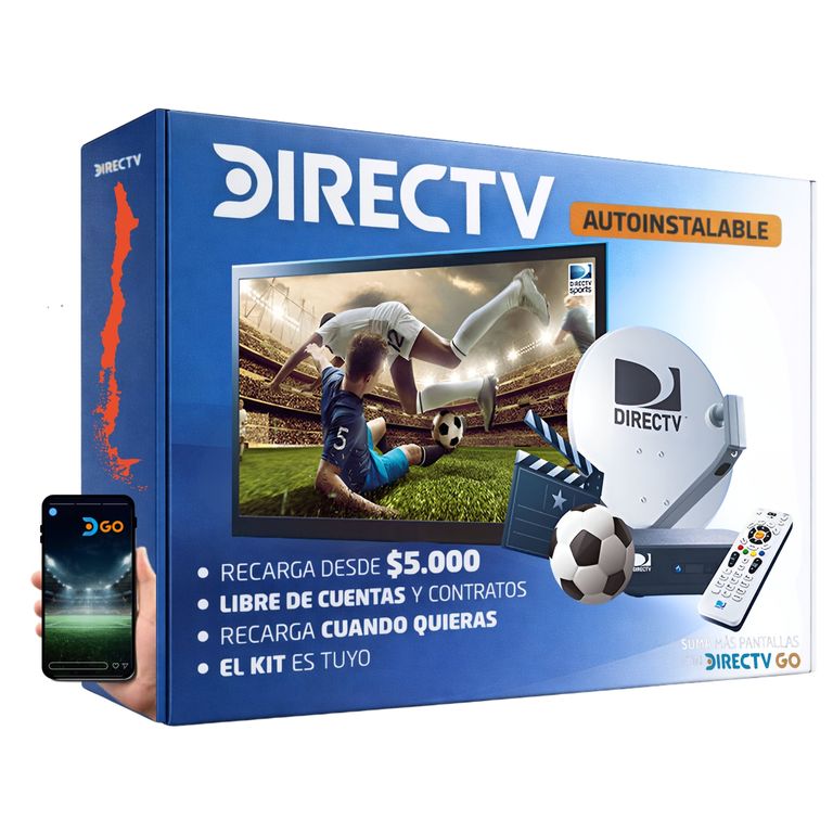GENERICO Antena DirecTV Prepago Satelital HD Kit FULL + 2 Directv GO ...