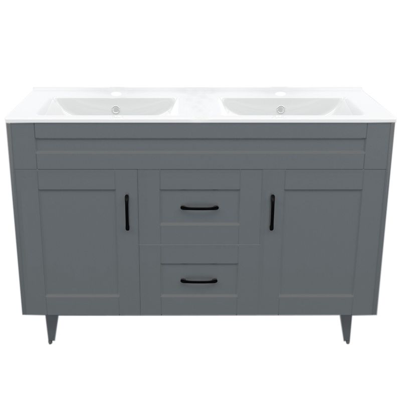 DOMSA Kit Mueble Vanitorio Doble Deluxe Domsa 120SK Gris PD 120x47x80cm ...