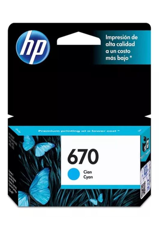 HP Cartucho De Tinta Hp 670 Cyan 300 Páginas Original HP | falabella.com
