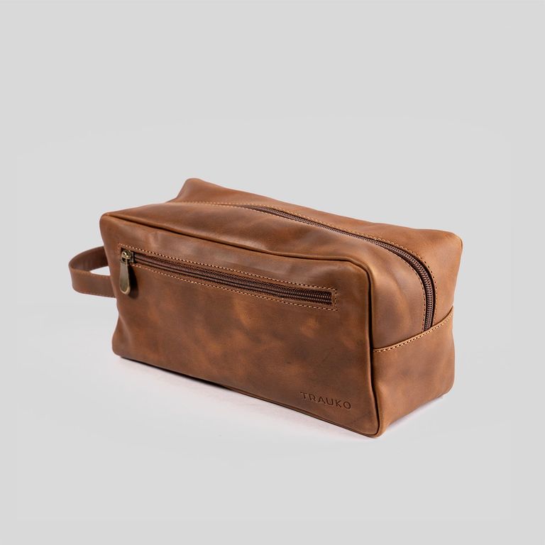 TRAUKO Neceser Cuero Hombre Café Trauko Toscano | falabella.com