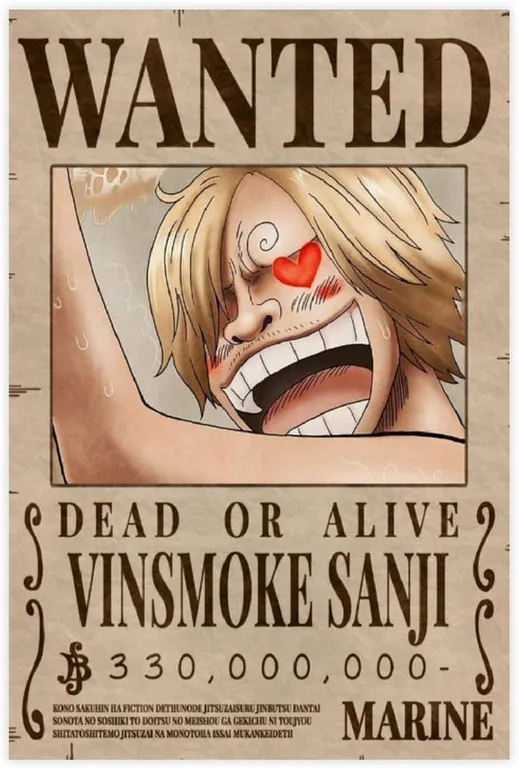 GENERICO Poster One Piece Recompensa Se Busca Wanted Sanji 28x42cm ...