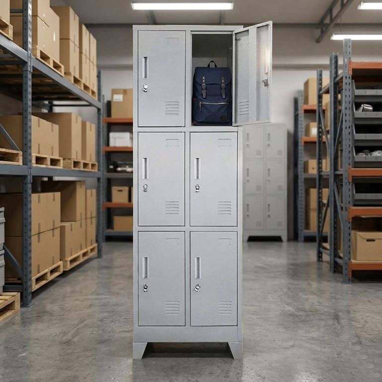 Locker 6 puertas 2 cuerpos con Porta Candado Equimet | Sodimac Chile