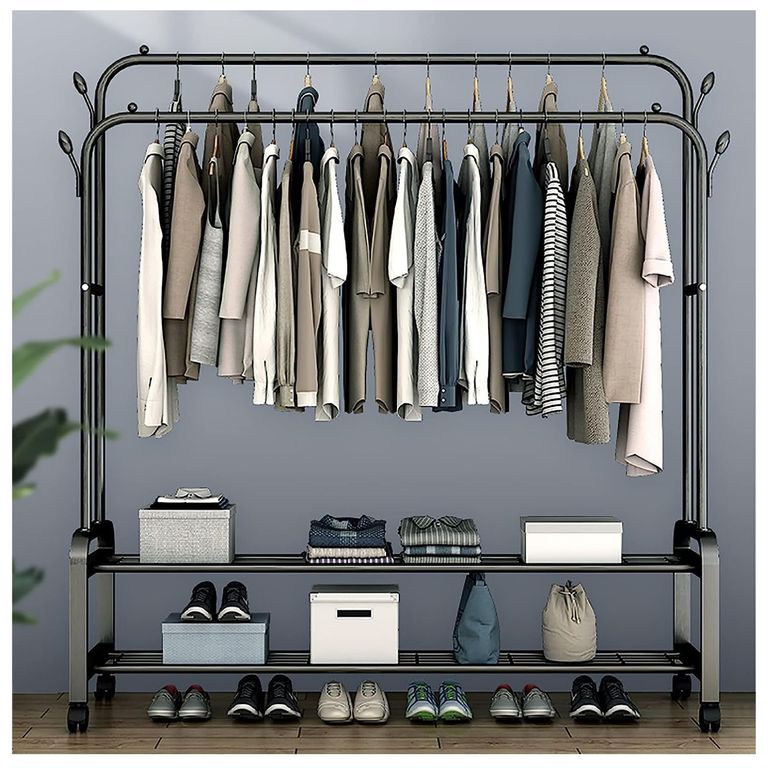 Perchero Exhibidor Con Ruedas Tendedero De Ropa De 2 Niveles | Sodimac ...