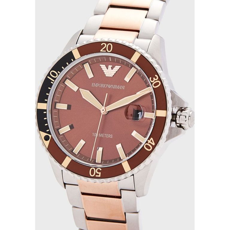 EMPORIO ARMANI Reloj Emporio Armani Diver AR11340 Plateado y Oro rosado ...