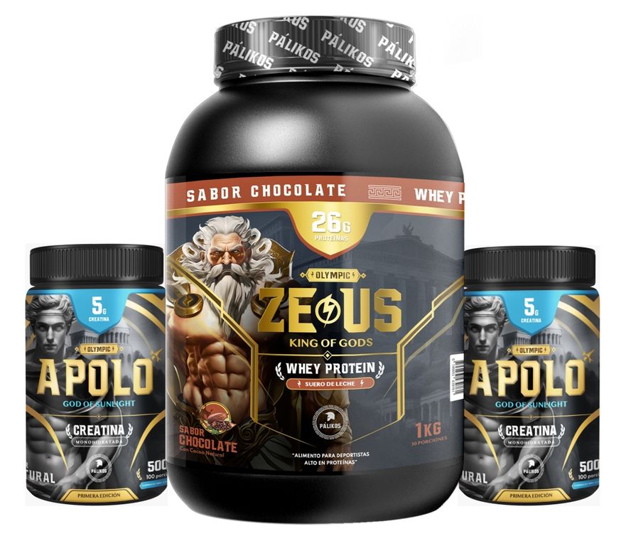 PALIKOS FITNESS 100 whey protein 1kg Chocolate 1kg de Creatina apolo200 ...