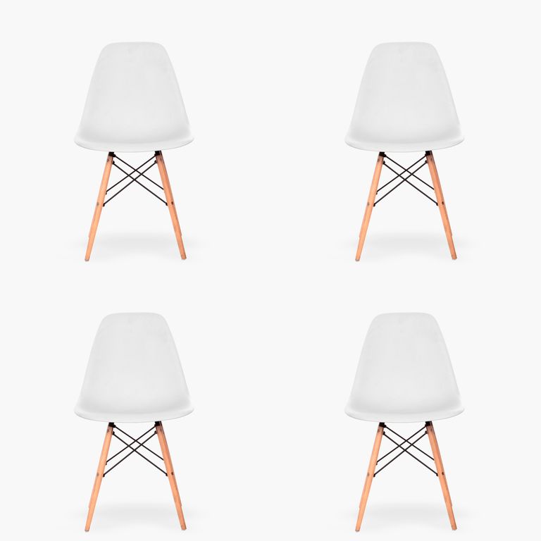 Pack 4 Sillas Comedor Eames DSW Blanco Form | Sodimac Chile