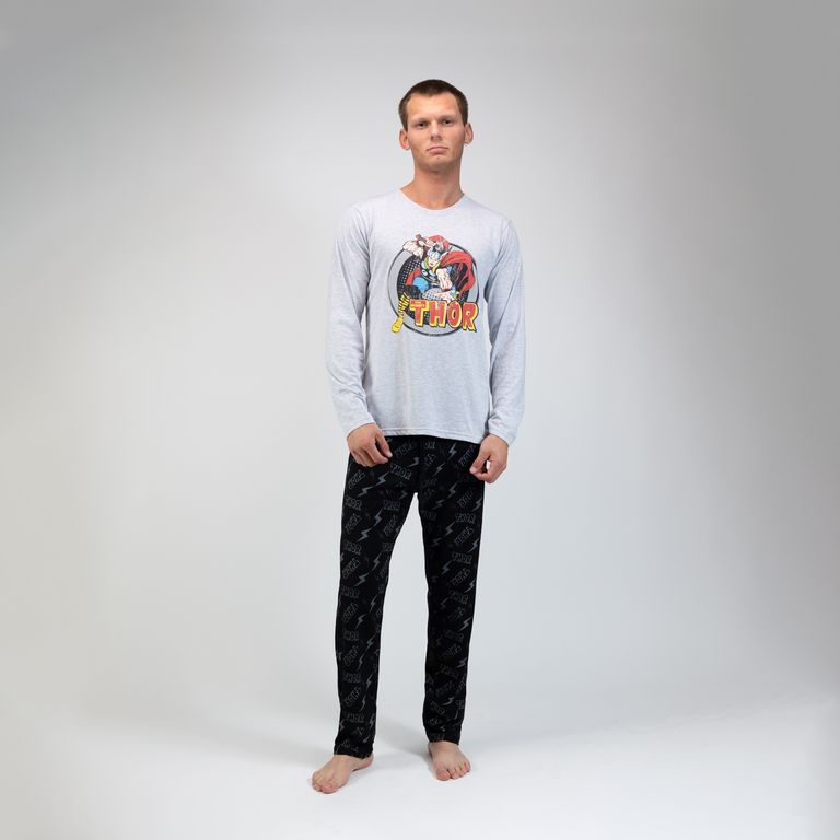 MARVEL Pijama Hombre Thor Hammer Gris Marvel | falabella.com