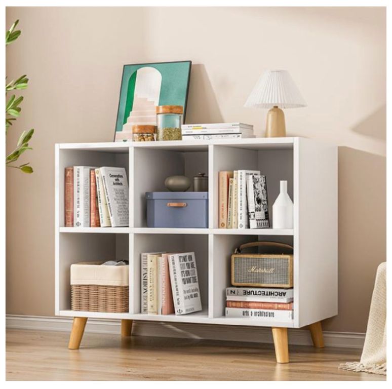 HOMER DESIGN Organizador librero biblioteca Living 6 cubos 90x30x72cm ...