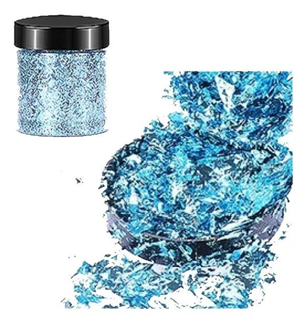 GENERICO Escamas En Hoja Sky Blue Papel Resina Epóxica Flake Uñas ...