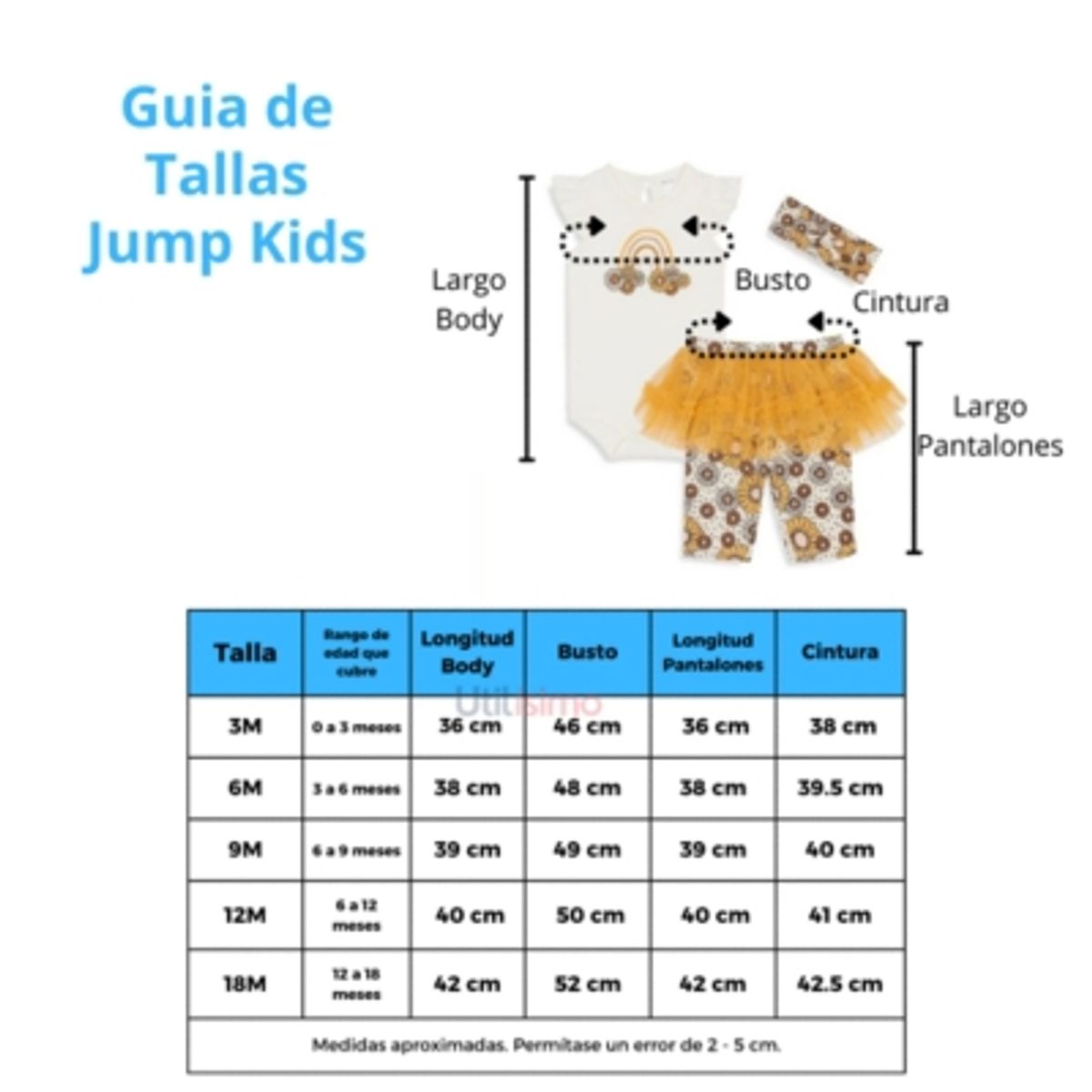 JUMP KIDS Set 3 Piezas Body Calza y Turbante de Algodón Bebé Niña Jump ...
