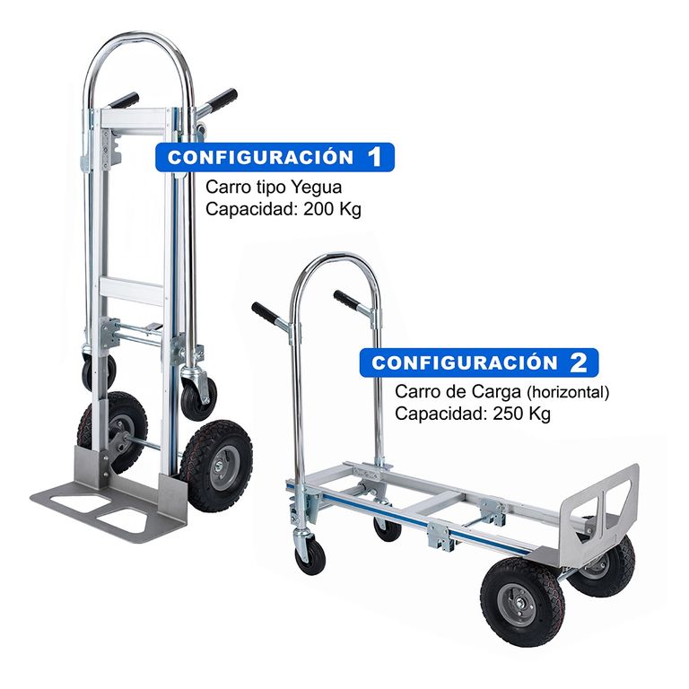 Yegua Y Carro De Carga De Aluminio, 2 Formatos 250k Max | Sodimac Chile