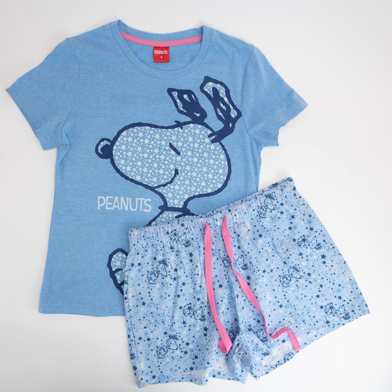 SNOOPY Pijama Mujer Peanuts Azul Snoopy | falabella.com