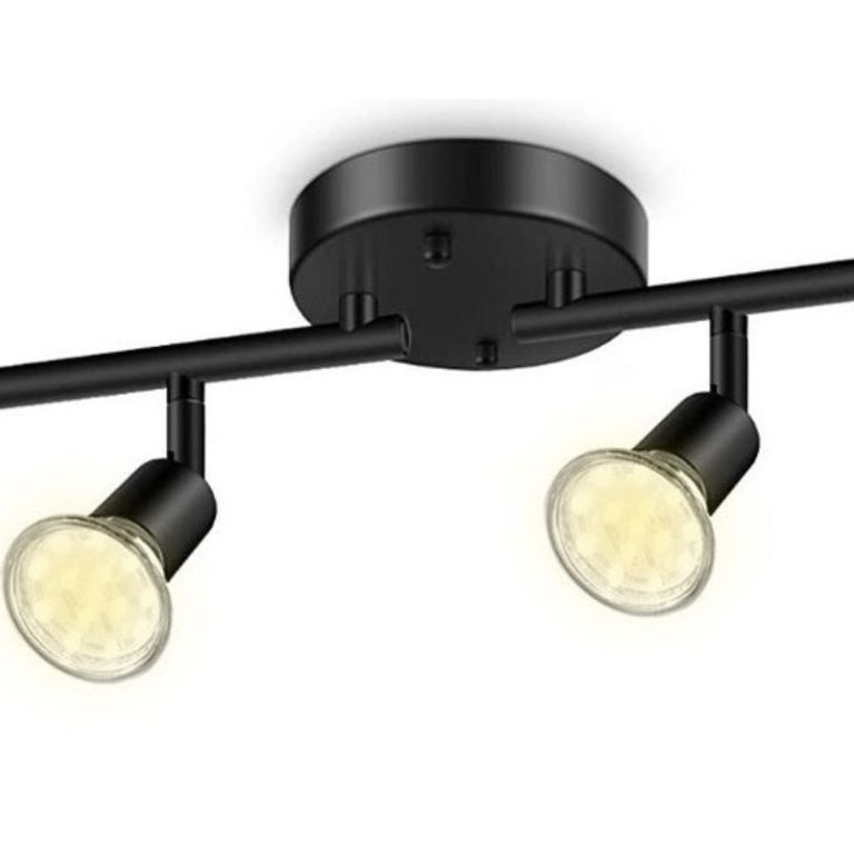 U BUY Iluminación De Riel Led De 4 Luces Incluye 4 Bombillas Negra ...
