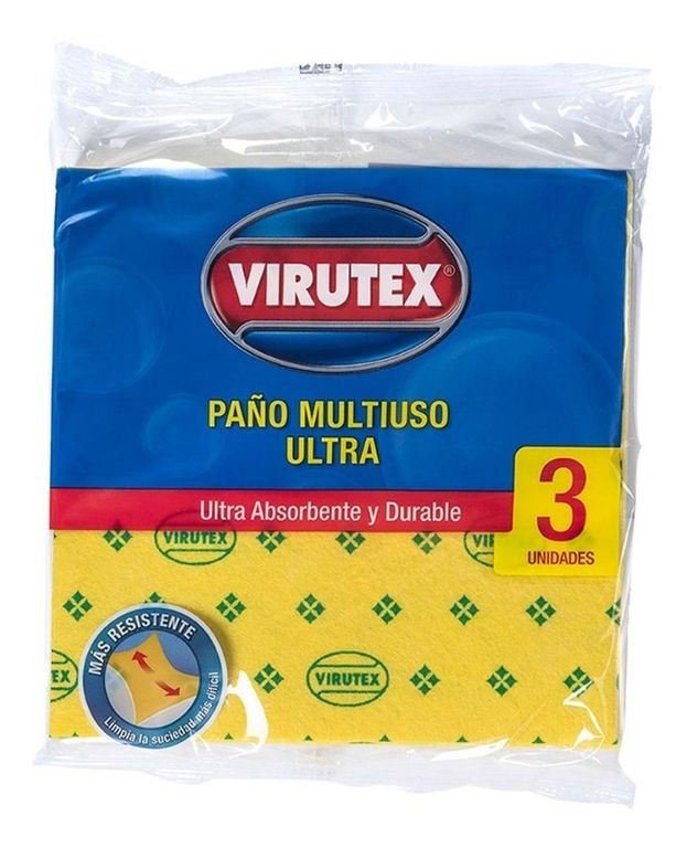Paño Multiuso Ultra X3 Ultra Absorbente Amarillo Virutex | Sodimac Chile