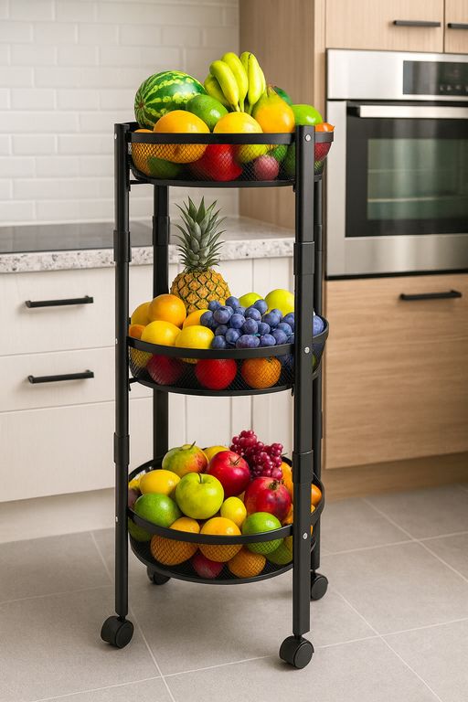 COSAS CASA Carro Organizador Con Ruedas 3 Niveles Negro | falabella.com