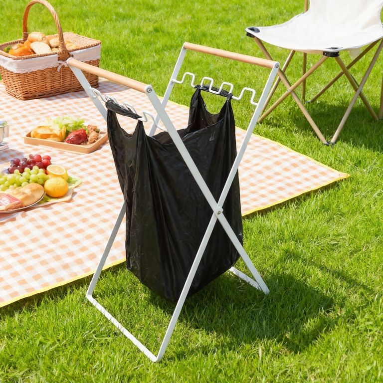 AIZO Metal Trash Bag Holder Garbage Bag Frame Holder Outdoor ...