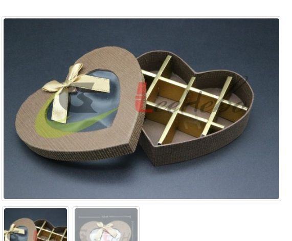 GENERICO Caja para Chocolate 10 Puestos Forma Corazon Color Cafe ...