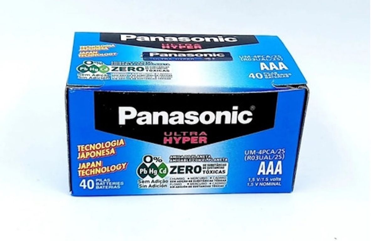 PANASONIC Caja De Pilas Panasonic Ultra Hyper 1.5v Triple Aaa 40 Unid ...