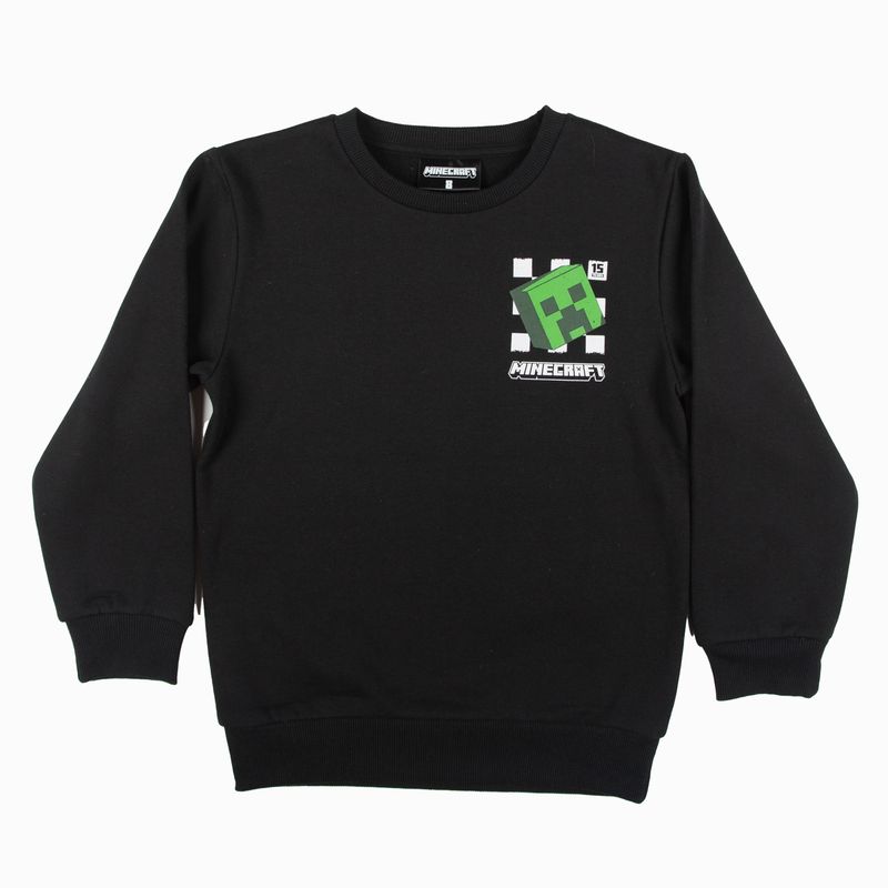 MINECRAFT Poleron Niño Creepers Logo Espalda Negro Minecraft ...