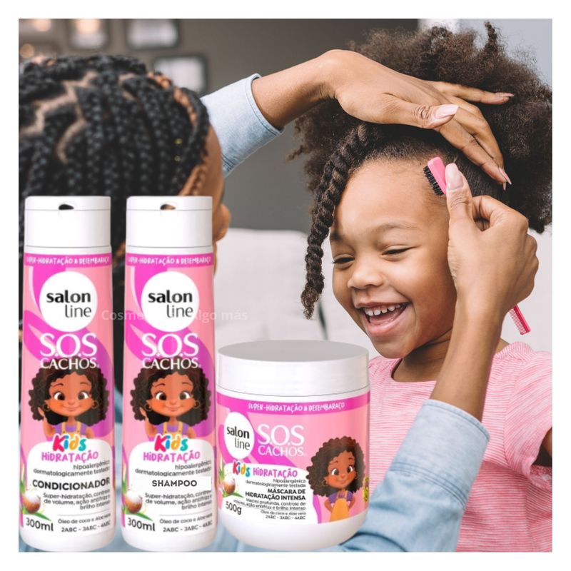 SALON LINE Línea capilar SOS CACHOS KIDS completa para niños y niñas ...