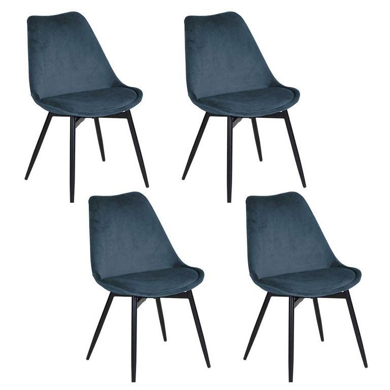 NOVAHUS Pack 4 Sillas de Comedor Andrea Gris Oscuro | falabella.com