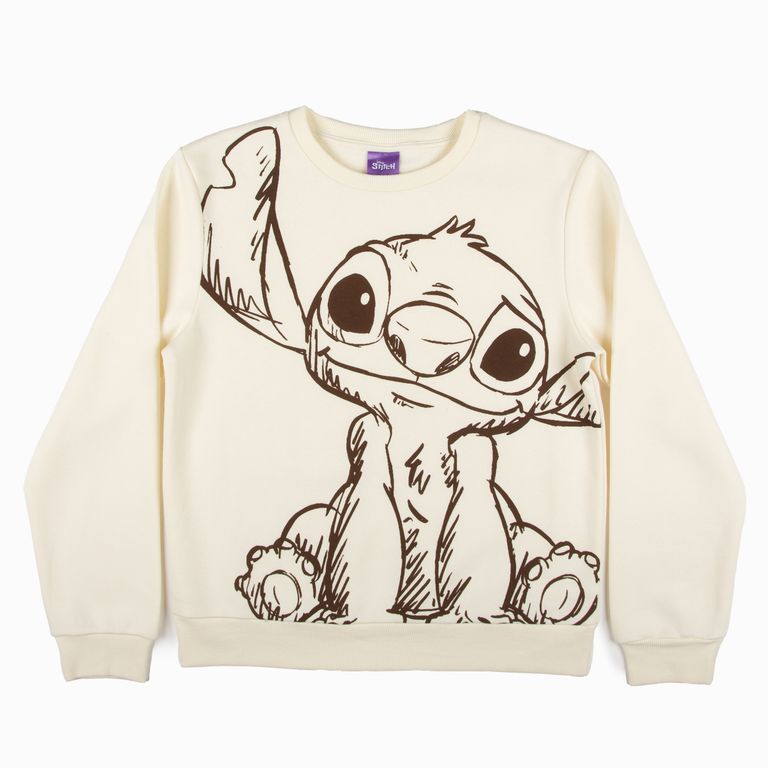 DISNEY Poleron Niña Lineal Lilo y Stitch Beige Disney | Falabella Chile