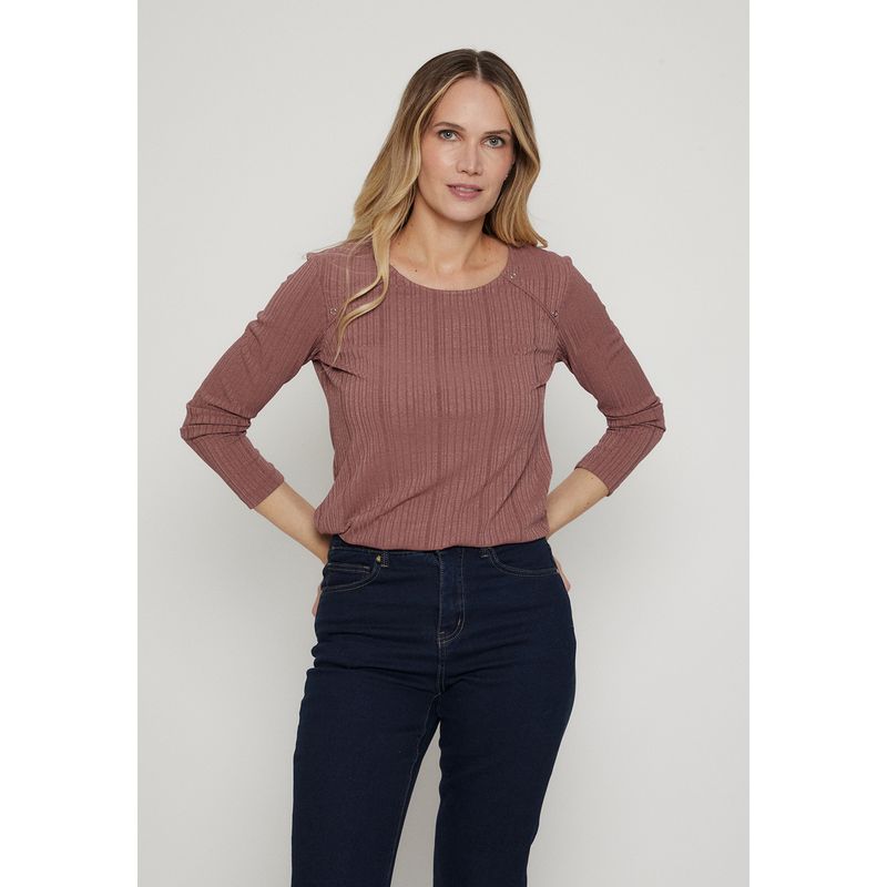 MA GRIFFE Polera Lisa Acanalada rosa Magriffe | falabella.com