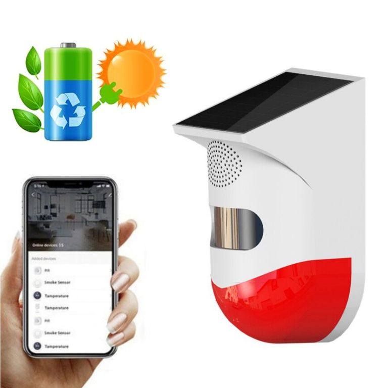 ACTUAL Alarma Solar Sirena Exterior Wifi Sensor de Movimiento ...