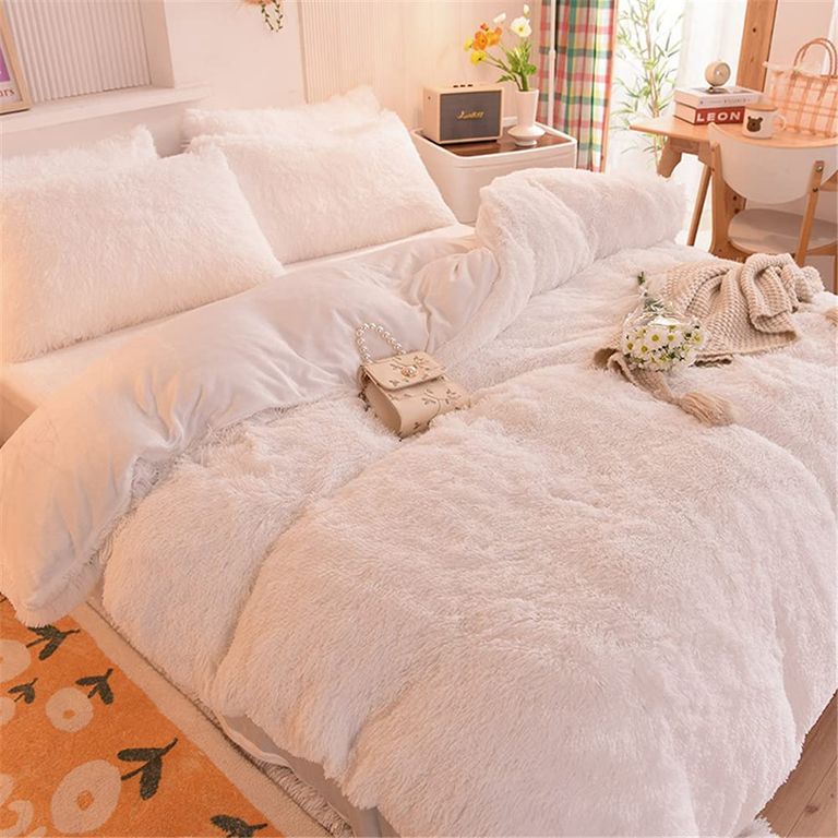 DIANA COBERTOR BLANCO NIEVE KING GRANDE 240X260 PELUDO CON CHIPORRO ...