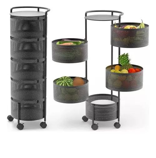 Frutero 5 Niveles Negro Metálico Con Ruedas 90x30 Cm | Sodimac Chile