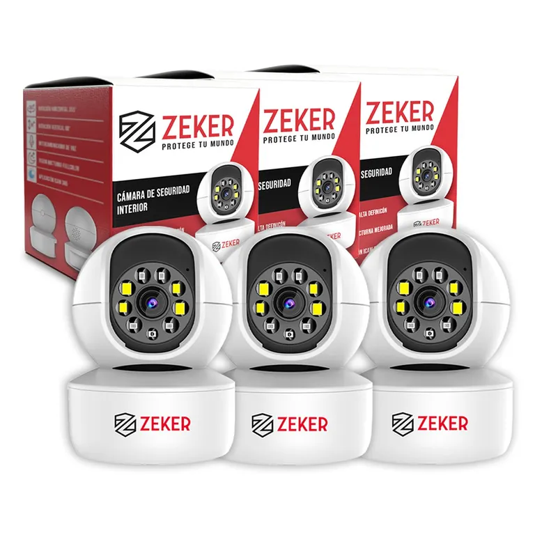ZEKER Pack x3 Cámara De Seguridad Interior Wifi IP Zeker 2MP 5G ...