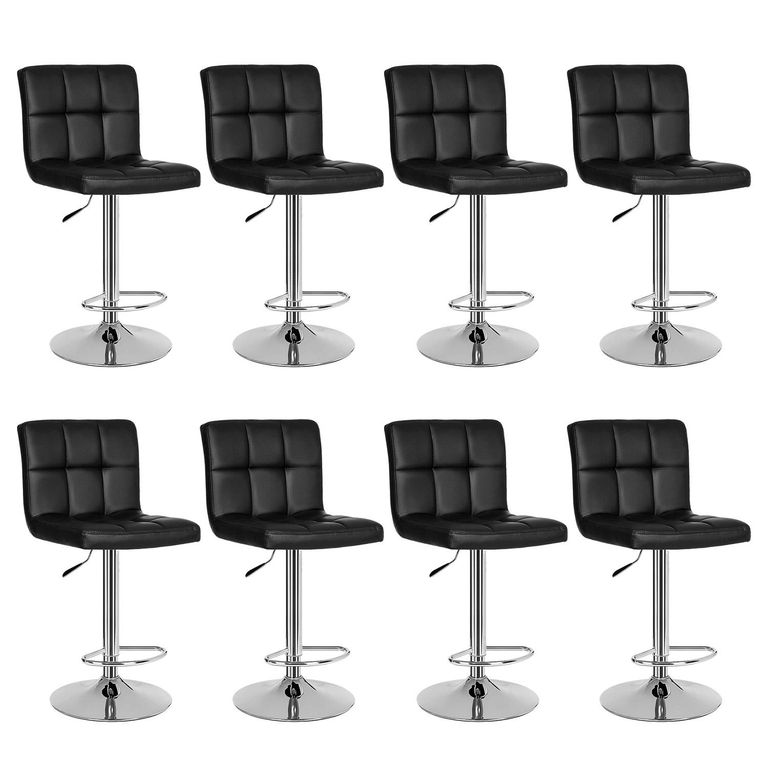 Pack 8 Silla Piso Bar Taburete Con Respaldo - Negro | Sodimac - Falabella